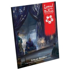 fantasy flight games legend of the five rings roleplaying game sins of regret expansion adventure game, strategy game for adults, ages 14+ 3-5 players, 2 hour playtime, made by edge studio