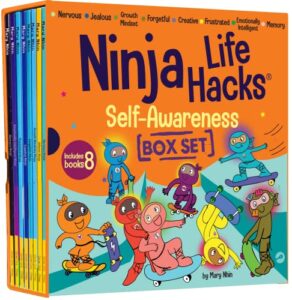 ninja life hacks self awareness 8 book box set (books 41-48: frustrated ninja, nervous ninja, jealous ninja, growth mindset ninja, forgetful ninja, ... emotionally intelligent ninja, memory ninja)