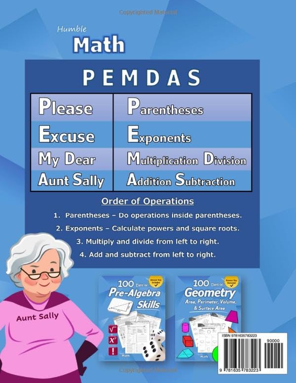 Pre-Algebra: Order of Operations (PEMDAS): Pre-Algebra Practice Problems with Step-by-Step Answers, Middle School Math Workbook - 9th grade - Ages ... – Easy Learning Worksheets - With Answer Key