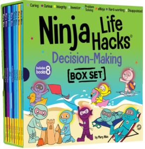 ninja life hacks decision making box set (books 57-64: hard-working ninja, disappointed ninja, integrity ninja, investor ninja, problem solving ninja, eninja, caring ninja, curious ninja)