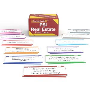 PSI Real Estate Exam Prep Study Cards: PSI Real Estate Review with Practice Test Questions for The National License [Full Color Cards]