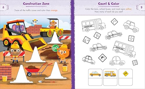 Preschool Activity Book Trucks, Cars, and Airplanes: 80 Games to Learn Letters, Numbers, Colors, and Shapes (School Skills Activity Books)