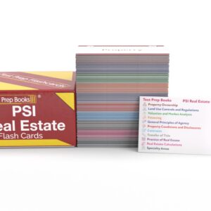 PSI Real Estate Exam Prep Study Cards: PSI Real Estate Review with Practice Test Questions for The National License [Full Color Cards]