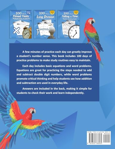 Humble Math - Double Digit Addition & Subtraction : 100 Days of Practice Problems: Grades 1-3, Word Problems, Reproducible Math Drills