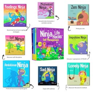 Ninja Life Hacks Self Management 8 Book Box Set (Books 33-40: Impulsive, Lonely, Sad, Ambitious, Zen, Feelings, Motivated, Self Disciplined)