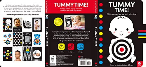 Tummy Time!: A high-contrast fold-out book with mirror for babies