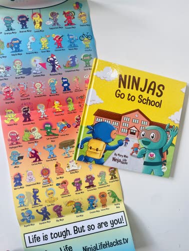 Ninja Life Hacks Emotions and Feelings Toy Book Box Gift Set (Plush Toys 1-8: Angry Ninja, Positive Ninja, Kind Ninja, Helpful Ninja, Inventor Ninja, Grumpy Ninja, Lazy Ninja, Earth Ninja)