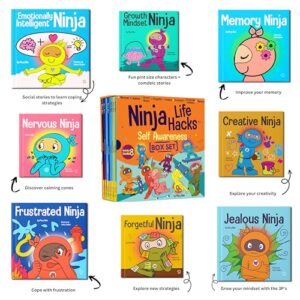 Ninja Life Hacks Self Awareness 8 Book Box Set (Books 41-48: Frustrated Ninja, Nervous Ninja, Jealous Ninja, Growth Mindset Ninja, Forgetful Ninja, ... Emotionally Intelligent Ninja, Memory Ninja)