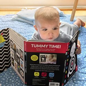 Tummy Time!: A high-contrast fold-out book with mirror for babies