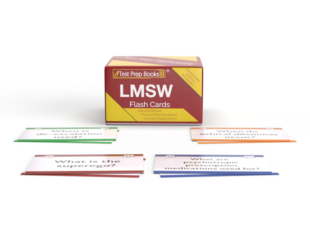 LMSW Exam Prep 2025-2026 Study Cards: ASWB Masters Social Work Review with Practice Test Questions [Full Color Cards]