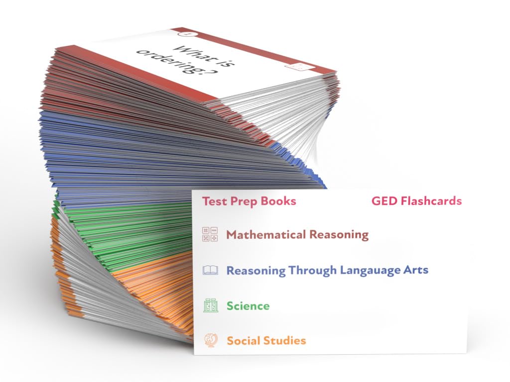 GED Study Cards 2025-2026: GED Test Prep and Practice Questions for All Subjects [2nd Edition]