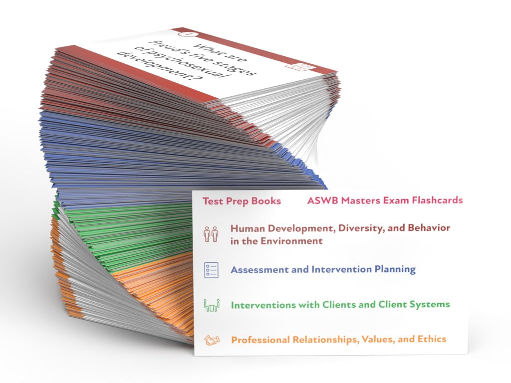 LMSW Exam Prep 2025-2026 Study Cards: ASWB Masters Social Work Review with Practice Test Questions [Full Color Cards]