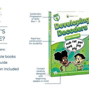 Decodable Readers: 15 Short Vowel Phonics Decodable Books for Beginning Readers Ages 4-7 Developing Decoders (Set 1)