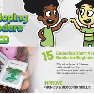 Decodable Readers: 15 Short Vowel Phonics Decodable Books for Beginning Readers Ages 4-7 Developing Decoders (Set 1)