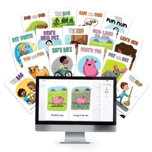 Decodable Readers: 15 Short Vowel Phonics Decodable Books for Beginning Readers Ages 4-7 Developing Decoders (Set 1)