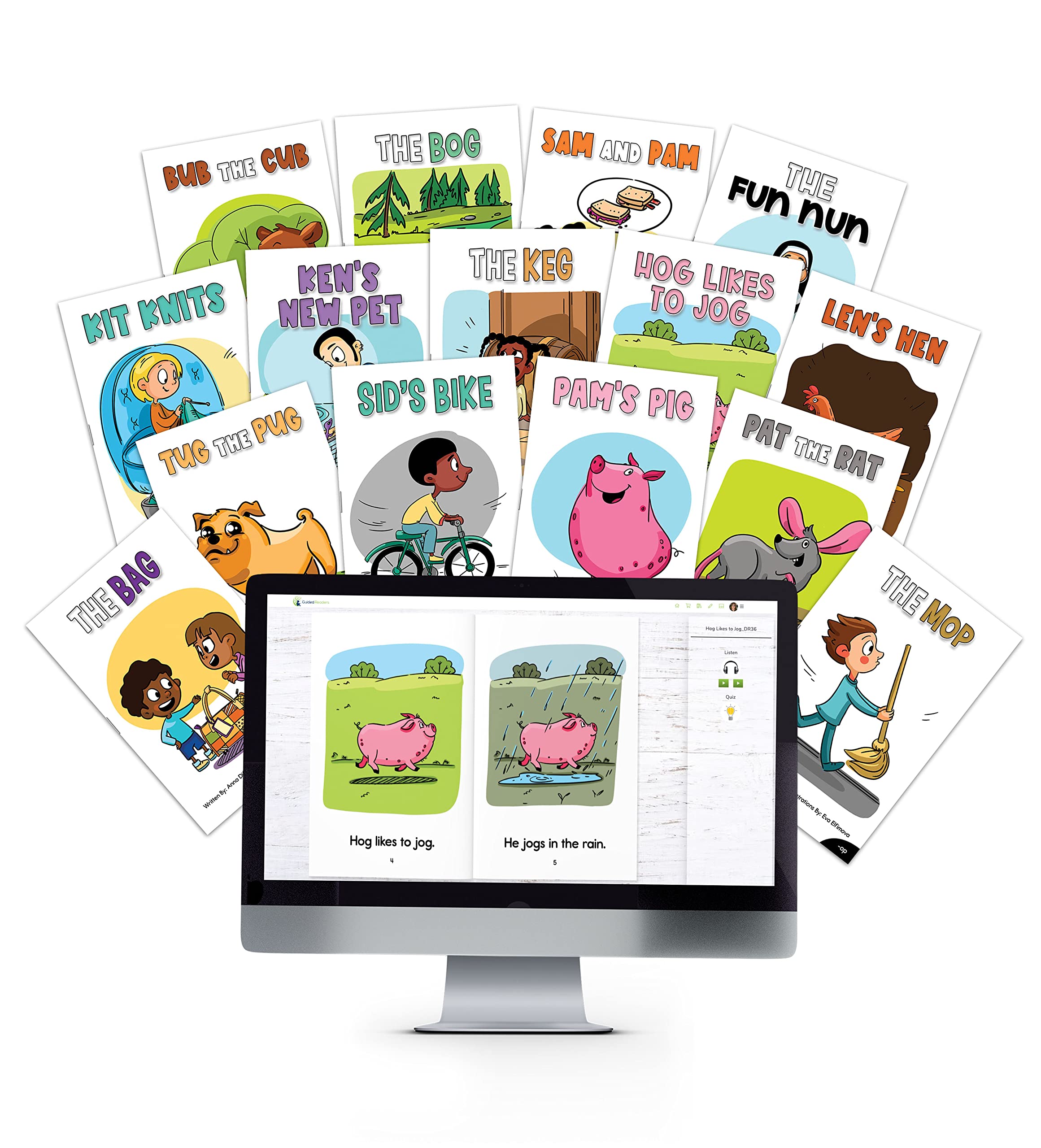 Decodable Readers: 15 Short Vowel Phonics Decodable Books for Beginning Readers Ages 4-7 Developing Decoders (Set 1)