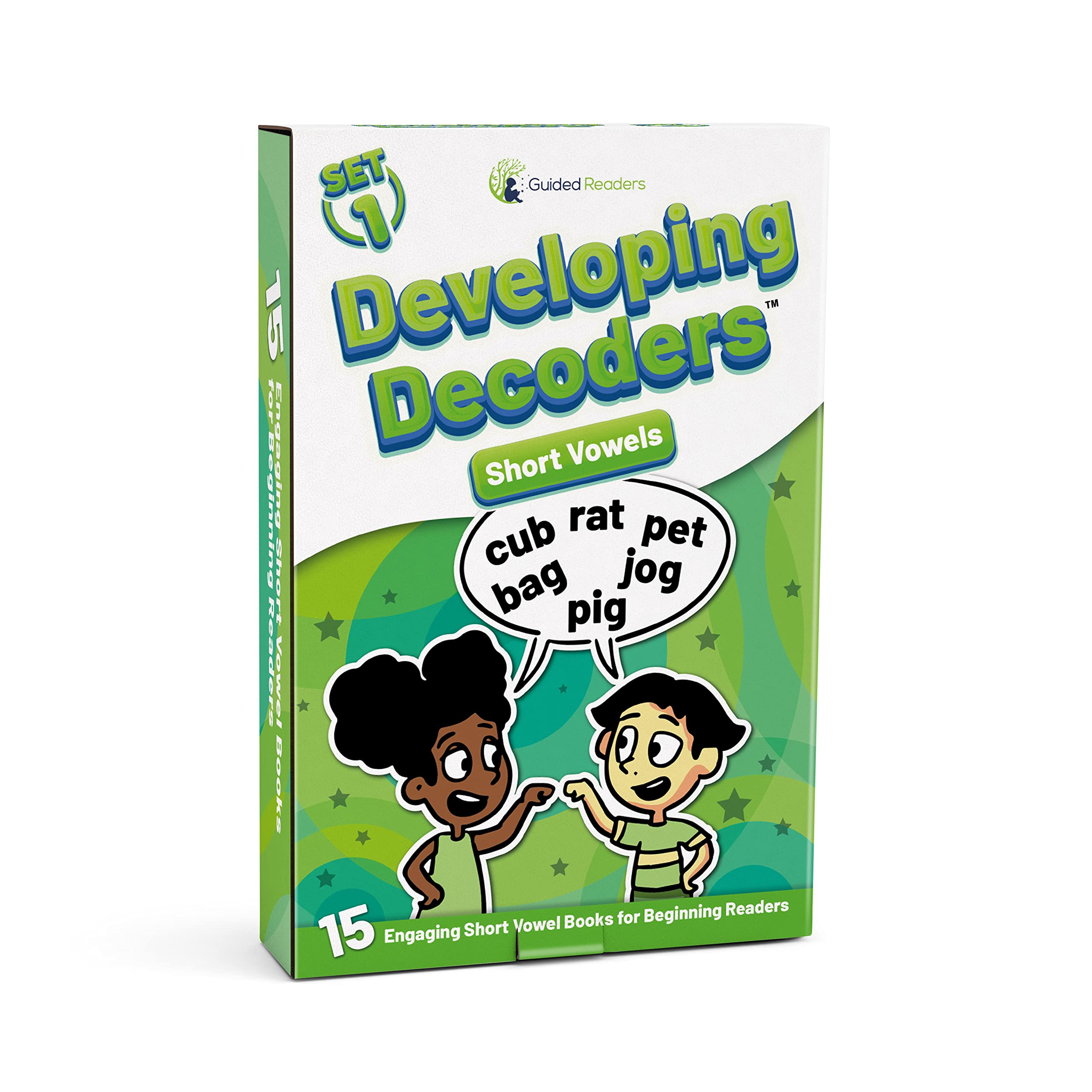 Decodable Readers: 15 Short Vowel Phonics Decodable Books for Beginning Readers Ages 4-7 Developing Decoders (Set 1)