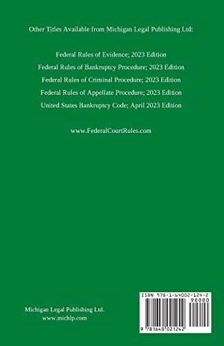 Federal Rules of Civil Procedure; 2023 Edition: With Statutory Supplement