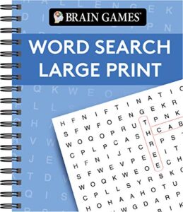 brain games - word search large print (blue)