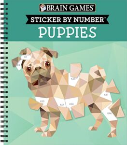 brain games - sticker by number: puppies