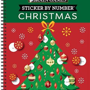 Brain Games - Sticker by Number: Christmas (28 Images to Sticker - Christmas Tree Cover) (Volume 2)