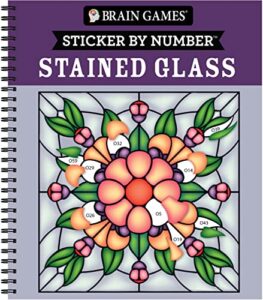 brain games - sticker by number: stained glass (28 images to sticker)