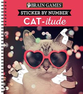 brain games - sticker by number: cat-itude