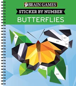 brain games - sticker by number: butterflies (28 images to sticker)