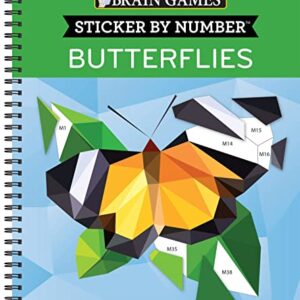 Brain Games - Sticker by Number: Butterflies (28 Images to Sticker)