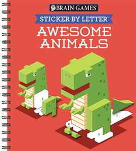 brain games - sticker by letter: awesome animals (sticker puzzles - kids activity book)