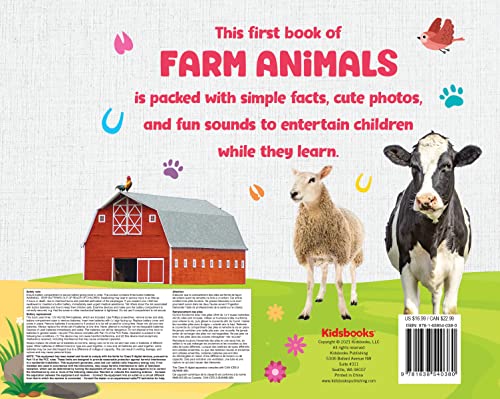 First Animal Facts: Farm-5 Button Animal Sounds Book