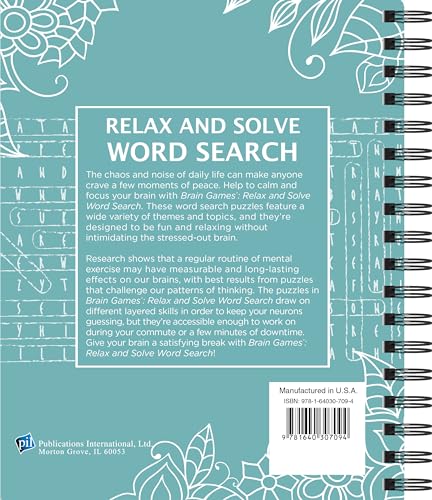 Brain Games - Relax and Solve: Word Search (Teal)