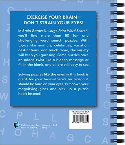 Brain Games - Word Search Large Print (Blue)