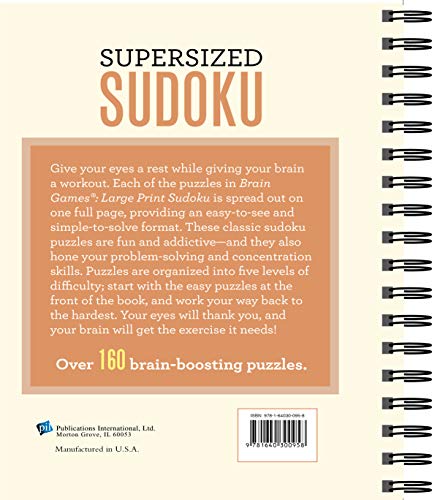 Brain Games - Large Print Sudoku (Orange)