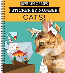 brain games - sticker by number: cats! (28 images to sticker)