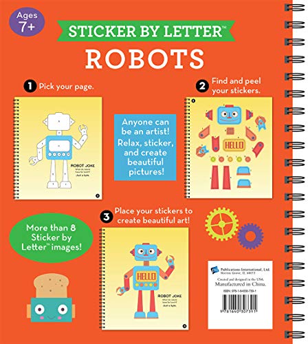 Brain Games - Sticker by Letter: Robots (Sticker Puzzles - Kids Activity Book)