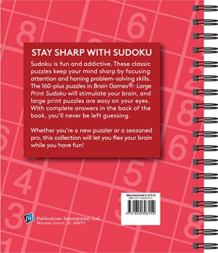 Brain Games - Sudoku Large Print (Red)