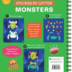 Brain Games - Sticker by Letter: Monsters (Sticker Puzzles - Kids Activity Book)