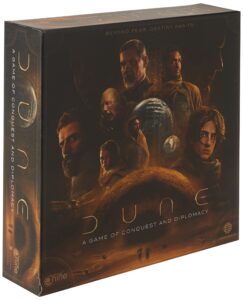 gale force nine: dune, a game of conquest and diplomacy, science fiction board game, 30 to 60 minute play time, 2 to 4 players, for ages 12 and up