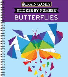 brain games - sticker by number: butterflies