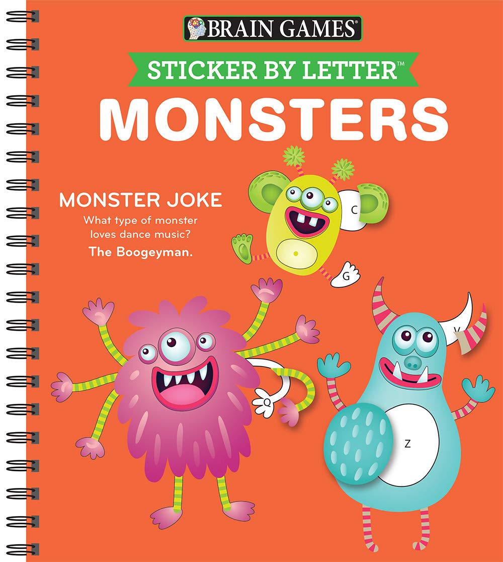 Brain Games - Sticker by Letter: Monsters (Sticker Puzzles - Kids Activity Book)