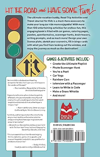 Road Trip Activities and Travel Journal for Kids (Happy Fox Books) Over 100 Games, Mazes, Mad Libs, Writing Prompts, Scavenger Hunts, and More to Keep Kids Having Fun in the Car with Zero Screen Time