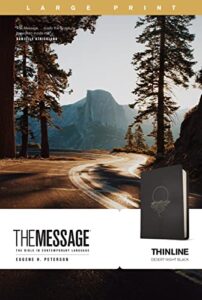 the message thinline, large print (leather-look, desert night black)