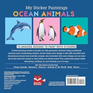 My Sticker Paintings: Ocean Animals: 10 Magnificent Paintings (Happy Fox Books) For Kids 6-10 - Jellyfish, Dolphins, Penguins, Sharks, and More, with 30 to 140 Removable, Reusable Stickers per Design