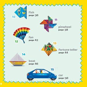 Origami for Kids: 20 Projects to Make Plus 100 Papers to Fold (Happy Fox Books) Fun and Creative Paperfolding Kit with Easy Fold Lines and Instructions for Bunnies, Crabs, Bugs, Dogs and More