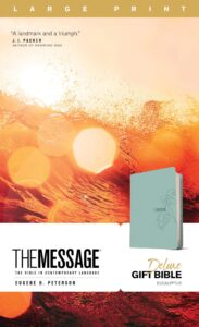 the message deluxe gift bible, large print (leather-look, eucalyptus): the bible in contemporary language