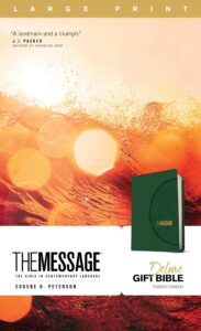 the message deluxe gift bible, large print (leather-look, forest green): the bible in contemporary language