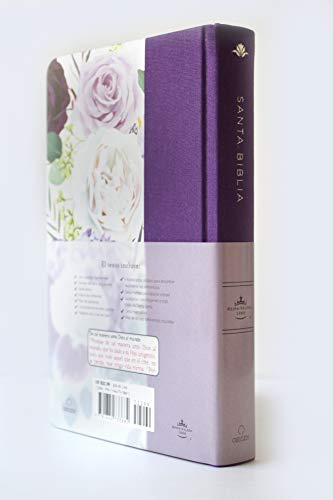 Biblia RVR1960 Tapa dura y tela morada con flores tamaño manual / Spanish Bible RVR 1960 Handy Size Large Print Hardcover Cloth with Purple Floral