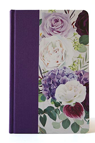 Biblia RVR1960 Tapa dura y tela morada con flores tamaño manual / Spanish Bible RVR 1960 Handy Size Large Print Hardcover Cloth with Purple Floral