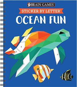 brain games - sticker by letter: ocean fun (sticker puzzles - kids activity book)